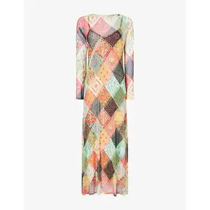 NEVER FULLY DRESSED Jardin Du Soleil Aria Mesh Maxi Dress - Multi