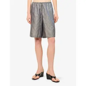 REFORMATION Sandy Striped Satin Shorts