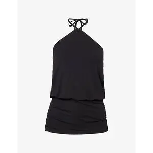 REFORMATION Madison Halterneck Knit Top - Black