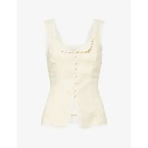 REFORMATION Viola Sweetheart-neck Linen Top - Sugar