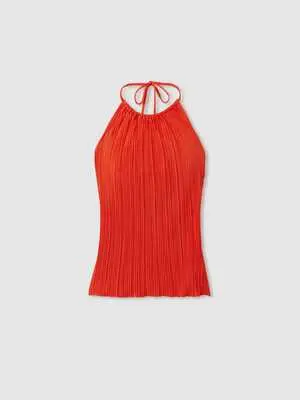 Good American Plissé Halter Top