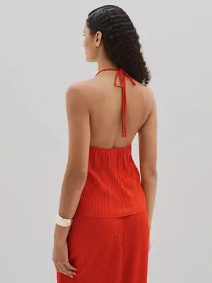 Good American Plissé Halter Top
