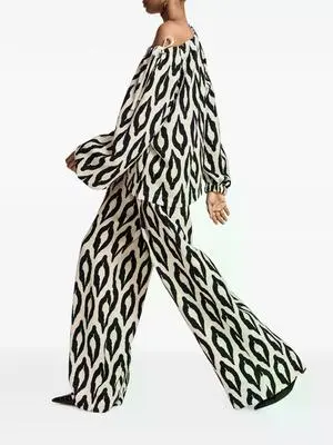 Essentiel Antwerp Kontent Printed Wide-leg Trousers