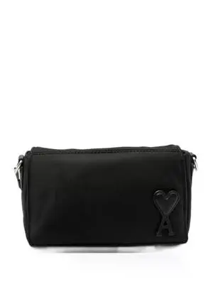 AMI Paris Logo-patch Shoulder Bag - Black