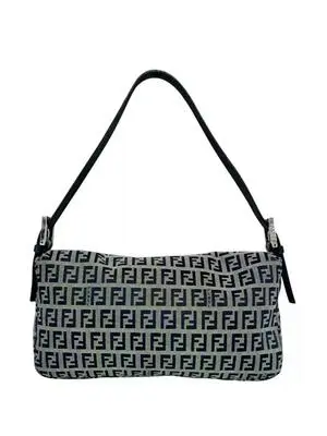 Fendi 2000-2010 Zucchino Canvas Baguette Shoulder Bag
