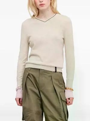 Marc Jacobs Layered-sleeve V-neck Sweater