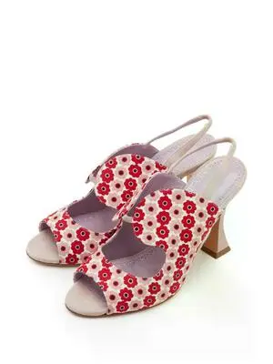 Manolo Blahnik Floral-print Slingback Sandals