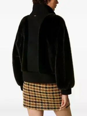 TWINSET Faux-fur And Wool Cloth Bomber Jacket