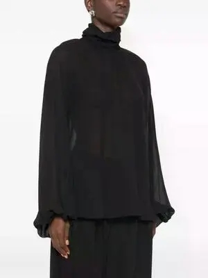 PT TORINO High-neck Sheer Blouse
