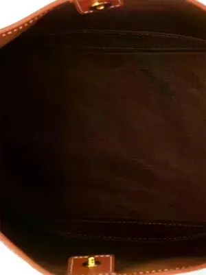 Celine Triomphe Coated Canvas Small Bucket Bag - Brown