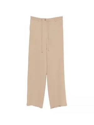 Imperial Drawstring Wide-leg Trousers - Neutrals