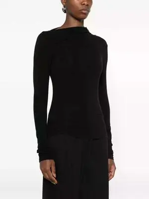 Imperial Draped Long-sleeve Top