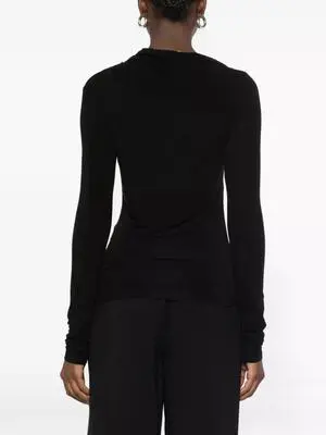 Imperial Draped Asymmetric Long-sleeve Top - Black