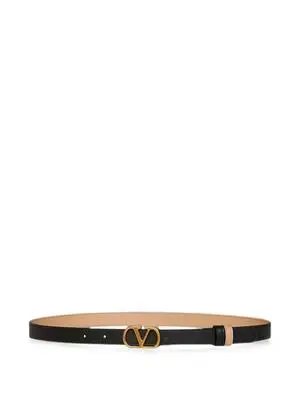 Valentino Garavani Vlogo Signature Reversible Shiny Calfskin Belt - Black