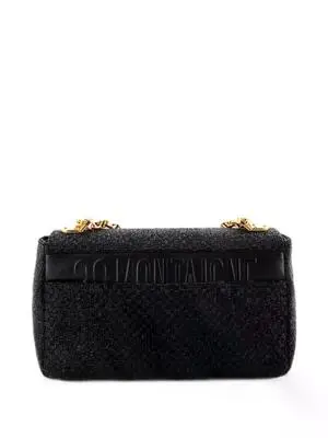 Dior Caro Bag Beaded Leather Medium Crossbody Bag - Black