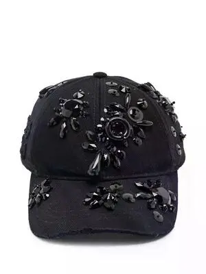 Miu Miu Embellished Denim Baseball Cap