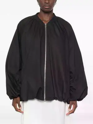 Imperial Ruched Zip-up Bomber Jacket