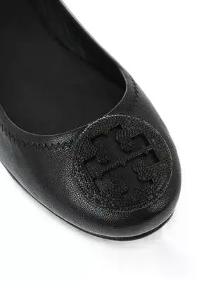 Tory Burch Crystal-embellished Logo-patch Ballet Flats