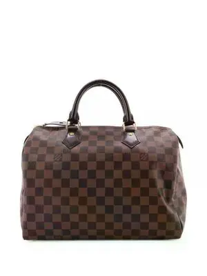 LOUIS VUITTON Speedy Handbag Damier 30 Satchel - Brown