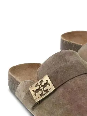 Tory Burch Logo-buckle Suede Mules