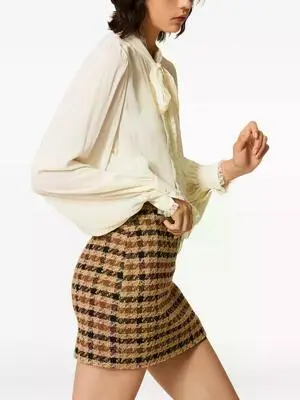 TWINSET Check Bouclé Miniskirt