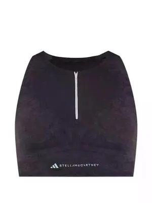 Adidas By Stella McCartney Jacquard Knit Half-zip Racerback Top