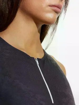 Adidas By Stella McCartney Jacquard Knit Half-zip Racerback Top