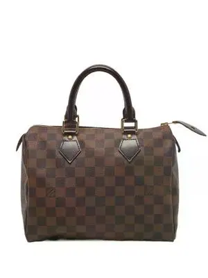 LOUIS VUITTON 2009 25 Speedy Damier Ebene Tote Bag - Brown