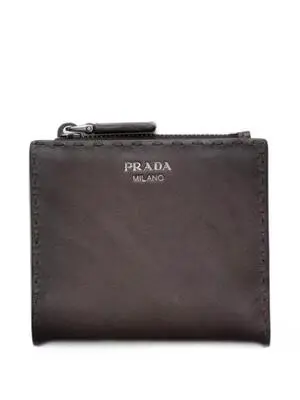 Prada Small Leather Wallet - Grey