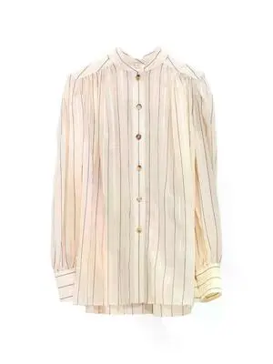 Chloé Gathered Blouse In Cotton & Silk Poplin