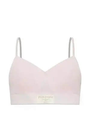 Palm Angels Logo-patch Ribbed Bras - Pink