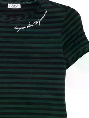 Liu Jo Striped Embroidered T-shirt