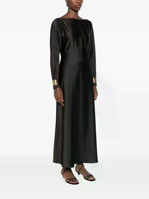 Imperial Satin-finish Long-sleeve Maxi Dress