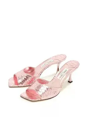 JIMMY CHOO Python-embossed Sandals - Pink