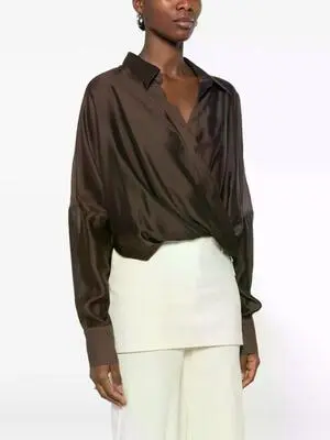ELEH Wrap-front Long-sleeved Shirt