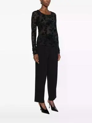 Imperial Floral-devoré Long-sleeve Top