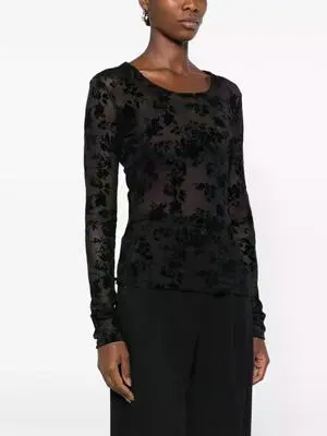 Imperial Floral-devoré Long-sleeve Top