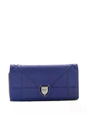 Dior Diorama Croisiere Chain Wallet Grained Calfskin Clutch Bag - Blue