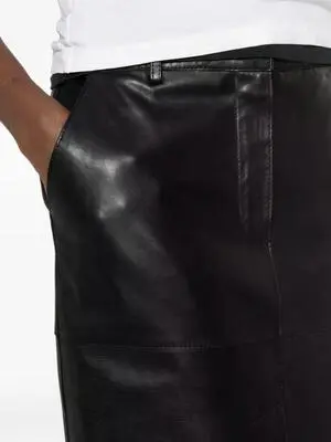 P.a.r.o.s.h Panelled Leather Midi Skirt