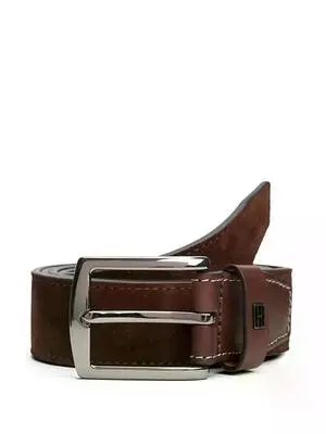 Tommy Hilfiger Suede Logo-plaque Belt - Brown