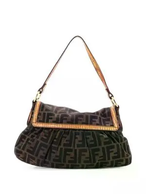 Fendi Chef Flap Bag Zucca Canvas Small Shoulder Bag
