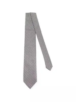 TOM FORD Geometric-pattern Silk Tie - Grey
