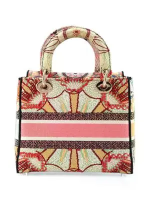 Dior Lady D-lite Bag Embroidered Canvas Medium Satchel - Multicolour