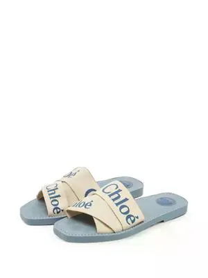 Chloé Woody Crossover Canvas Sandals