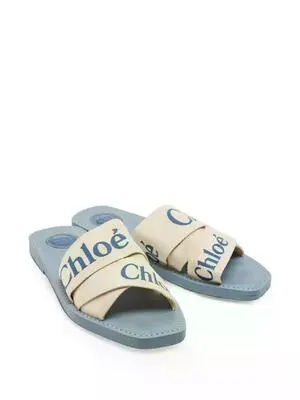 Chloé Woody Crossover Canvas Sandals