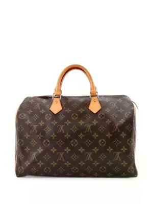 LOUIS VUITTON Speedy Monogram Canvas Satchel - Brown