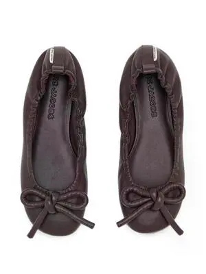 Marc Jacobs Leather Bow Ballerinas - Brown