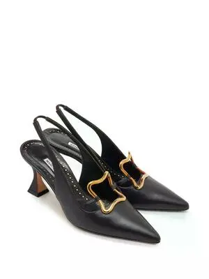 Manolo Blahnik Nikkal Buckle Slingback Pumps