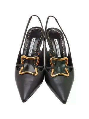 Manolo Blahnik Nikkal Buckle Slingback Pumps