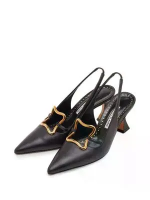Manolo Blahnik Nikkal Buckle Slingback Pumps